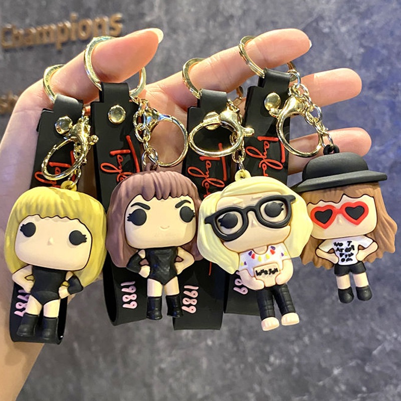 Singer Taylor Swift Keychain Q Version Female Singer Keychain Doll Gift ...