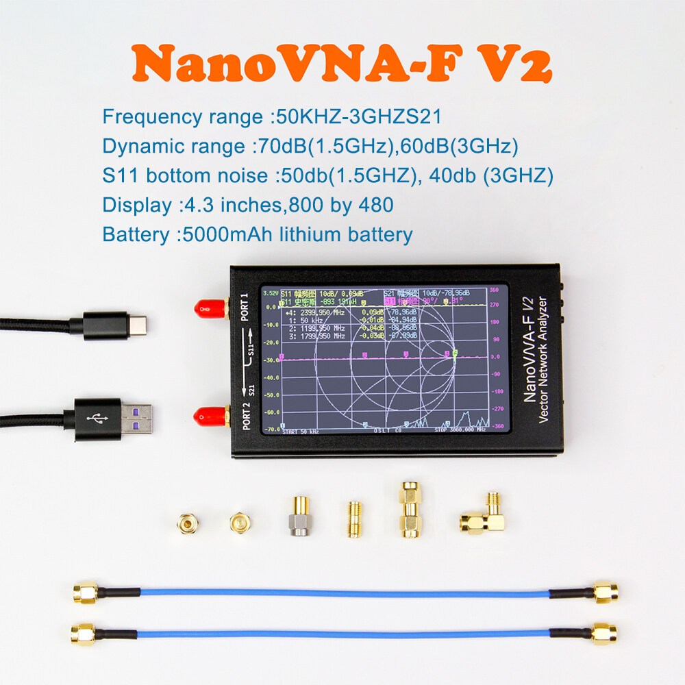 NanoVNA-V2 F 50k-3G vector network analyzer 4.3 "HF VHF UHF antenna analyzer | Shopee Philippines