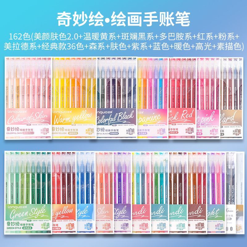 Original Languo 162 Color Morandi Color gel Pen Set Premium Morandi ink ...