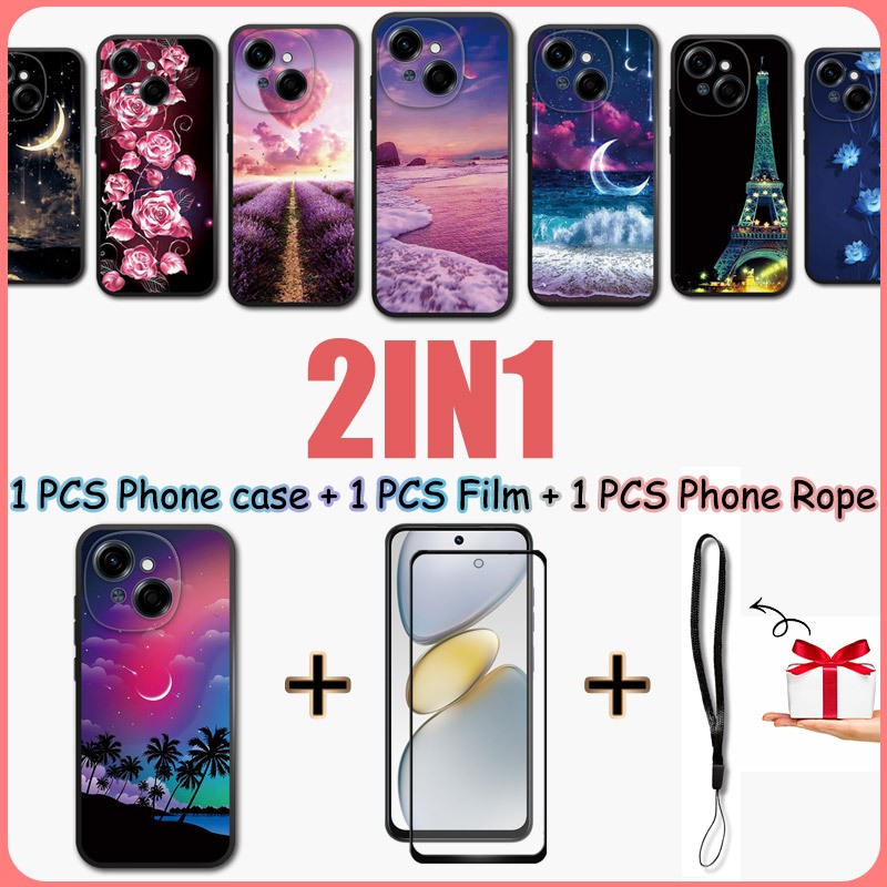 2 IN 1 Case For Tecno Spark Go 1/Go 2025/POP 9 Phone Case With Ceramic ...