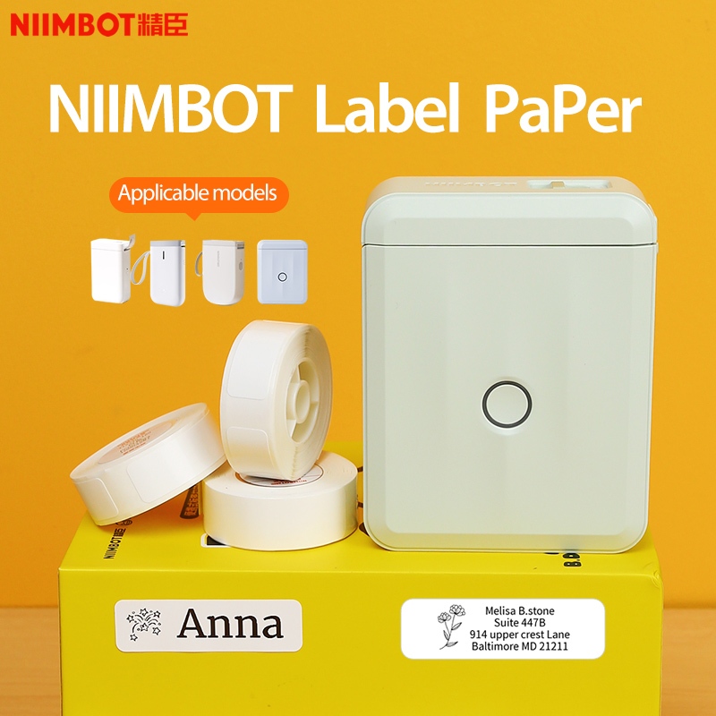 NIIMBOT 3 Rolls D110/D11/D101 Label Maker Tape Return Address File ...
