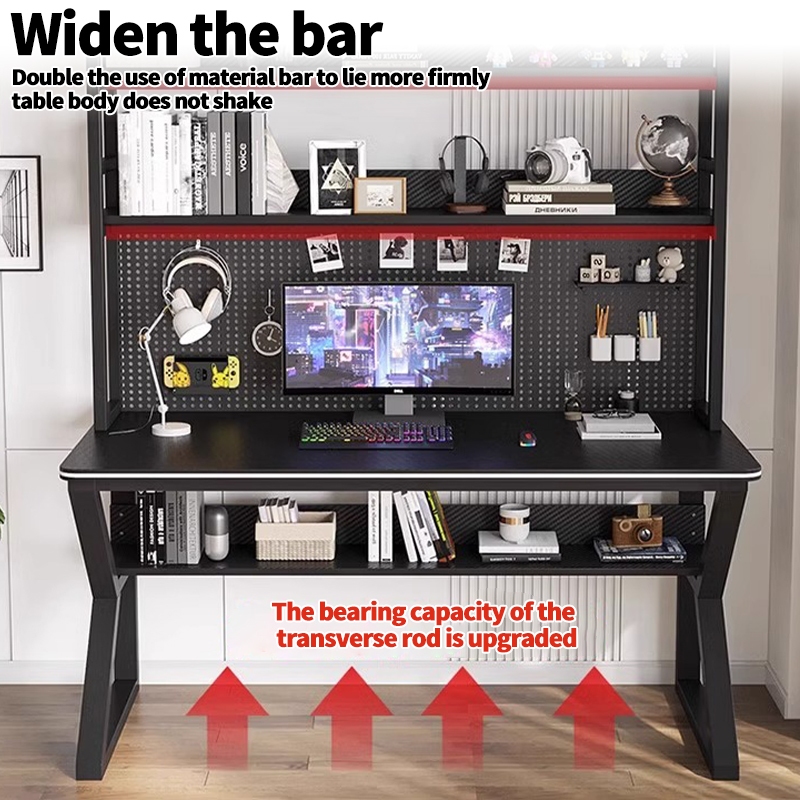 HOME Computer Table Office Desk with Pegboard Desk Student 120CM ...