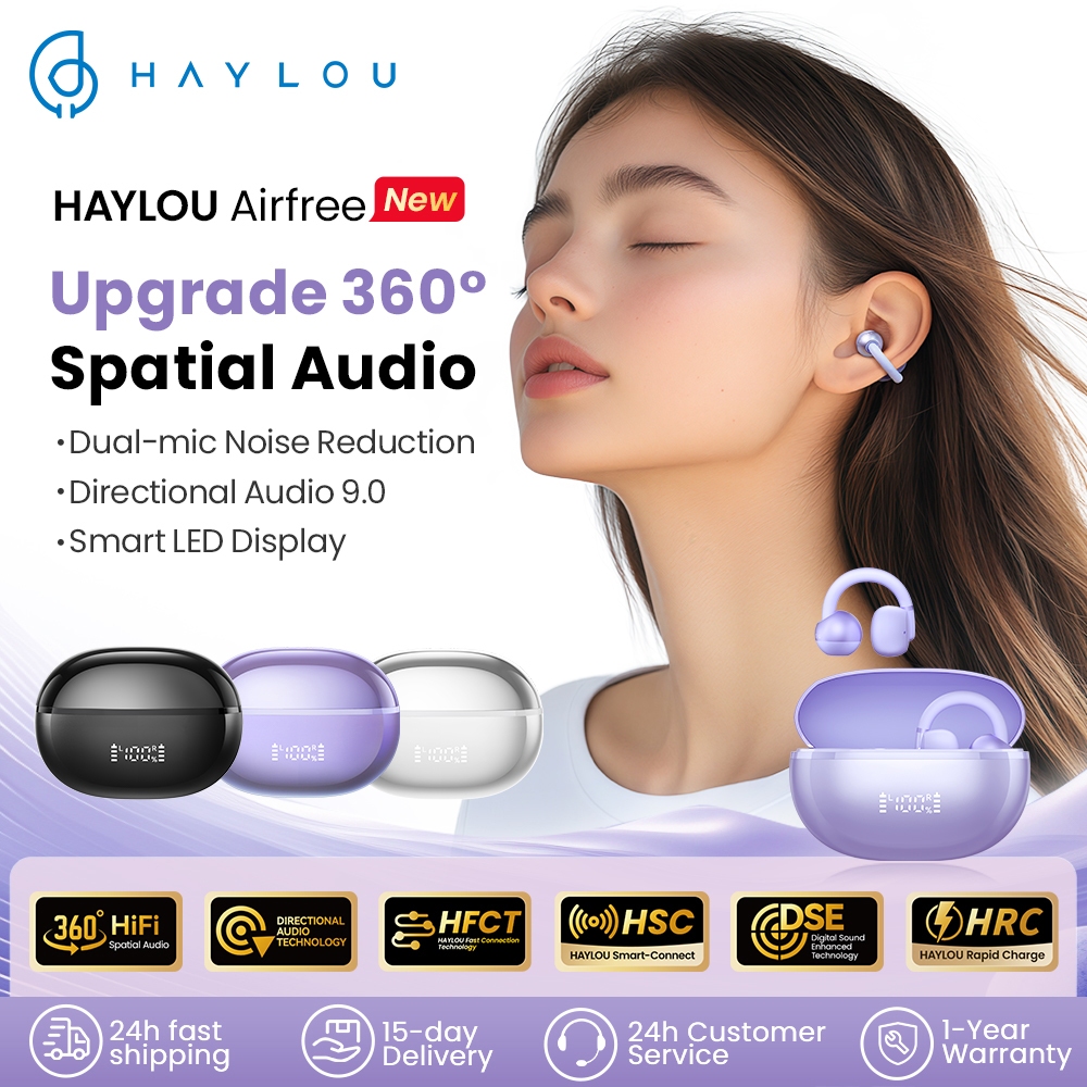 [New] Haylou AirFree Open-Ear TWS LED Display WirelessEarbuds ...