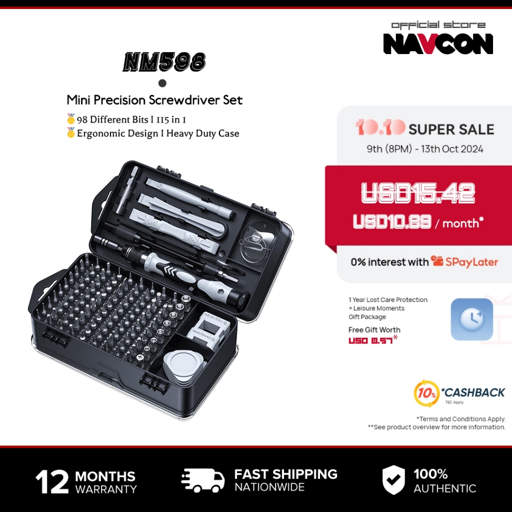Navcon 115-in-1 Precision Screwdriver Set, [Super Durable] Mini Professional Magnetic Repair ...