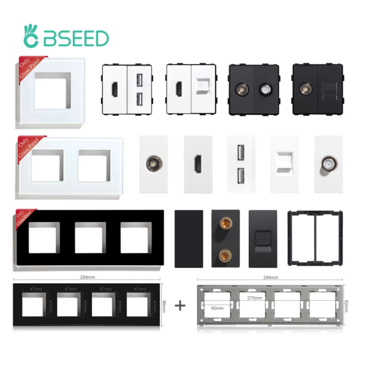 BSEED Glass Frames PIR Sensor Switches Module Part Wall Sockets DIY ...