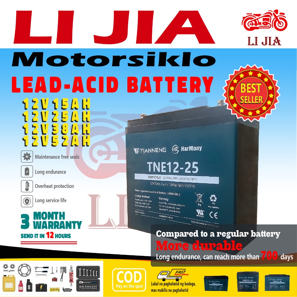 Ebike Battery Lead Acid Battery 12V15/25/38AH Deep Cycle Agm Gel Type ...