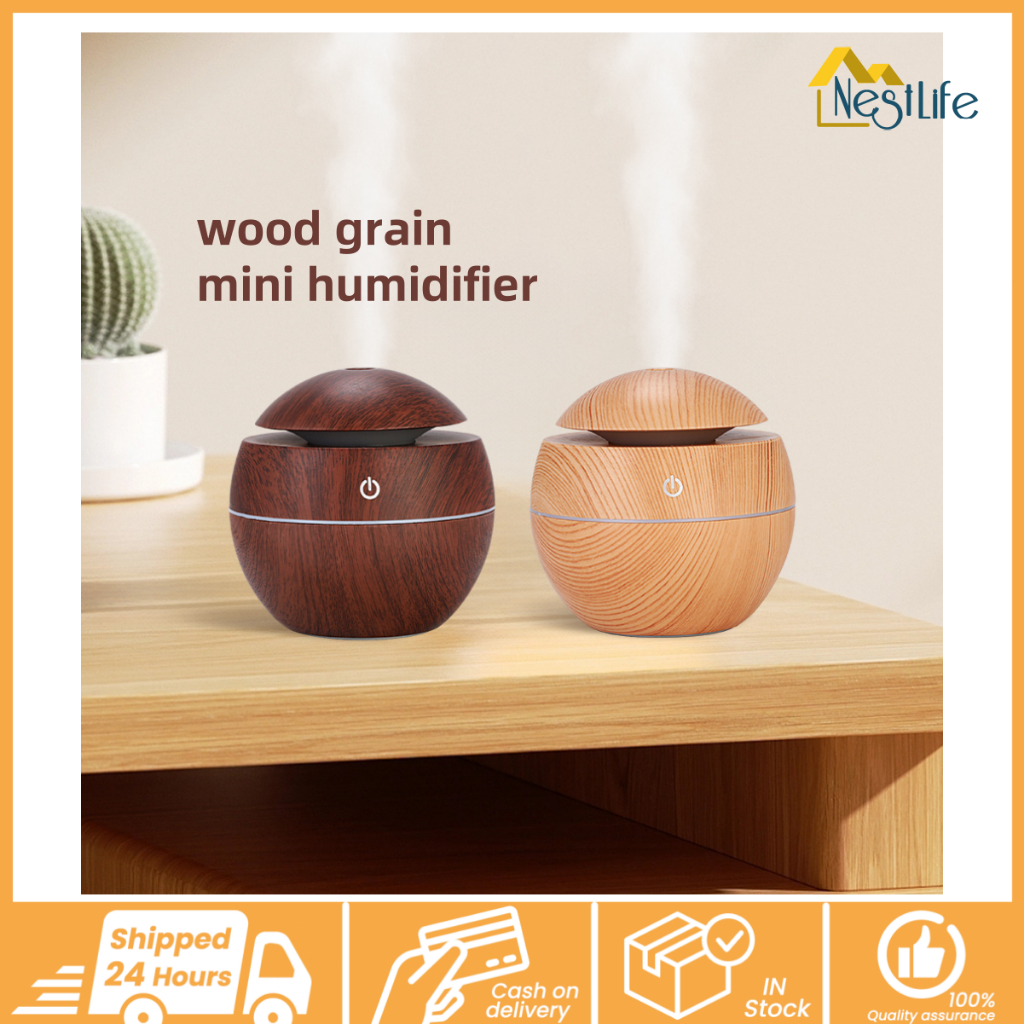 200mL vase wood grain mini humidifier with essential oil diffuser ...