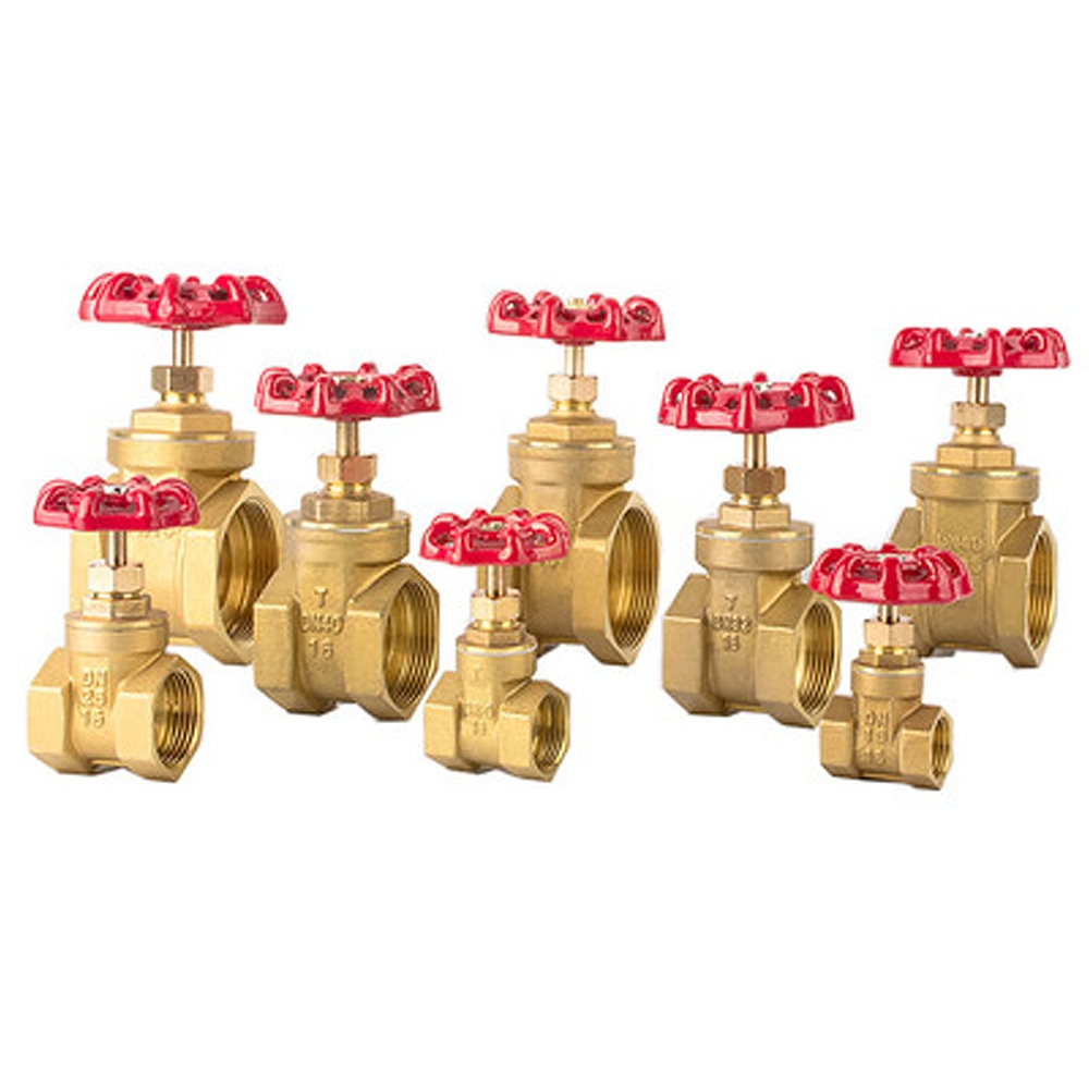 G 1/2" 3/4" 1" 1-1/2" 2" Female Thread Brass Gate Valve DN15 DN20 DN25 DN32 DN40 DN50 with Steel ...