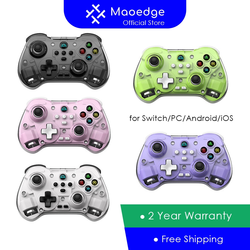 Maoedge Dual Hall Wireless Game Controller Bluetooth Gamepad with ...