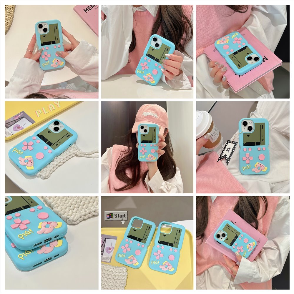 Retro gameboy console phone case for iphone 16 15 14 13 Pro Max Plus 3D ...