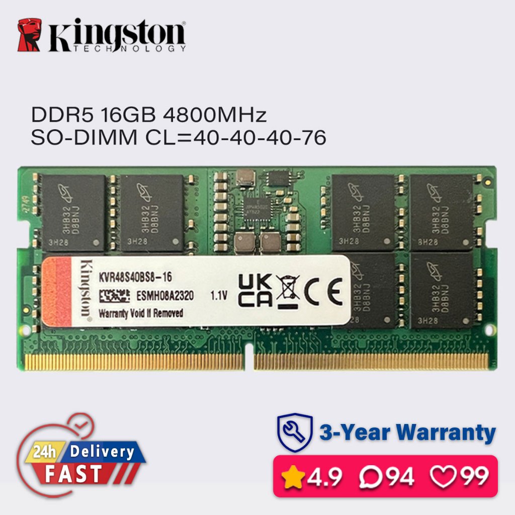 kingston ddr5 8gb 16gb 32gb 4800mhz sodimm laptop memory ram 38400 pc5 ...