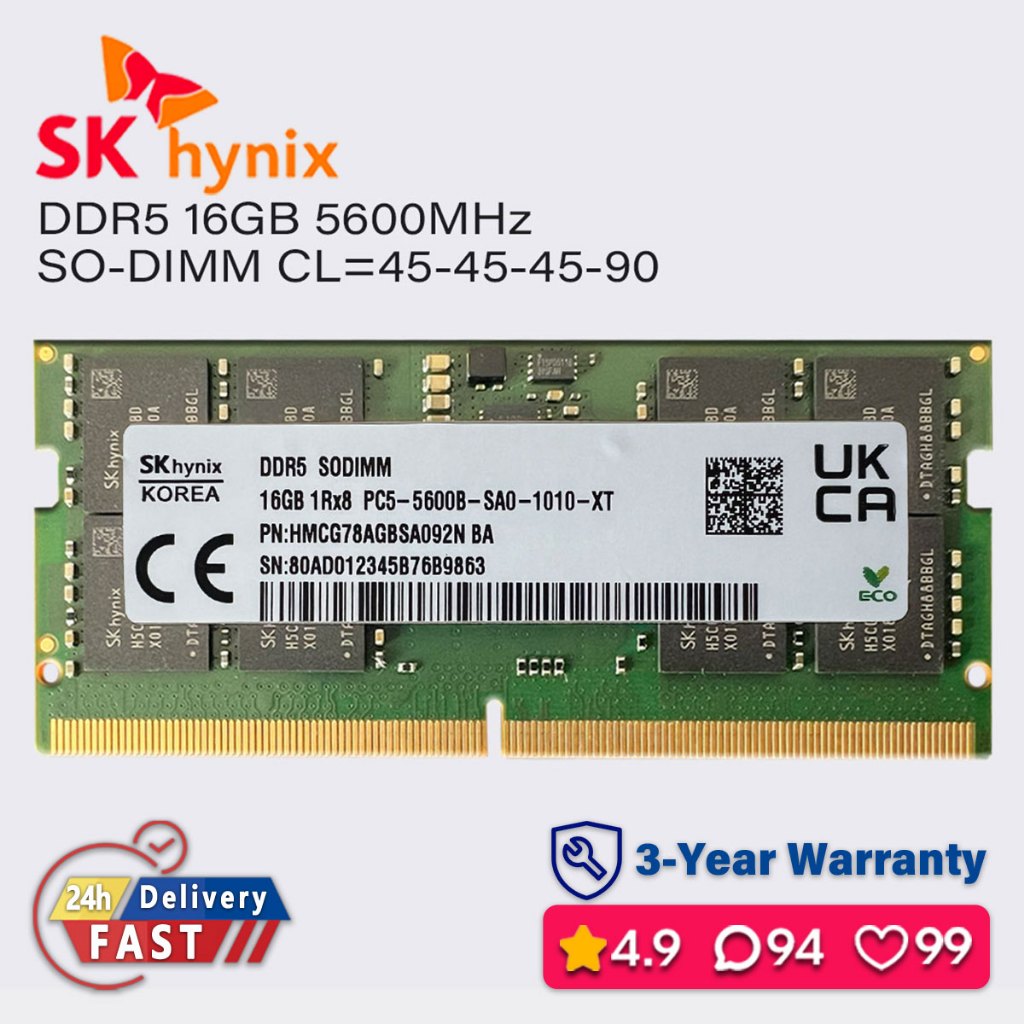 SK hynix ddr5 8gb 16gb 32gb 5600mhz sodimm laptop memory ram 44800 pc5 | Shopee Philippines