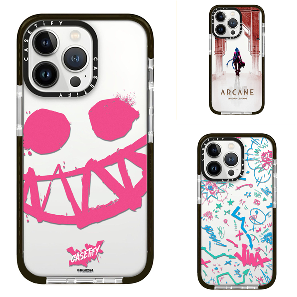 For iPhone 16 15 14 13 Pro Max Cool Arcane Graffiti Piltover Case For ...