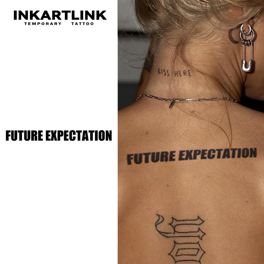 English motivational phrases Future expectation temporary tattoo stickers, waterproof long ...