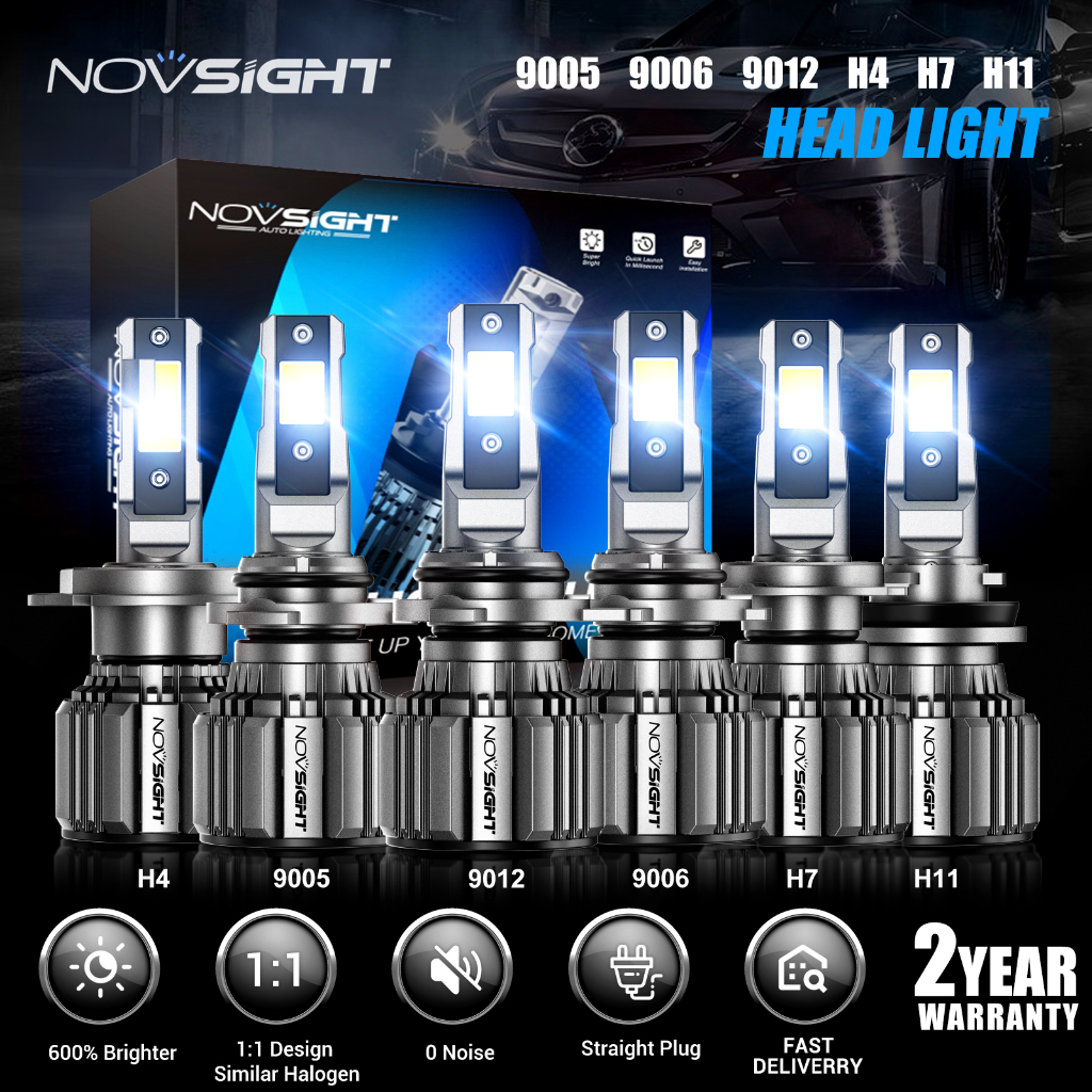 Novsight N74 H4 9003 HB2 9005 H11 H7 72W 6500K Car LED Headlight High Low Beam Conversion Kit ...