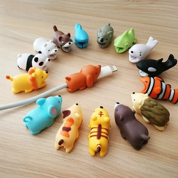 Cartoons Animal Bite Cable Data Protector Cable Winder | Shopee Philippines