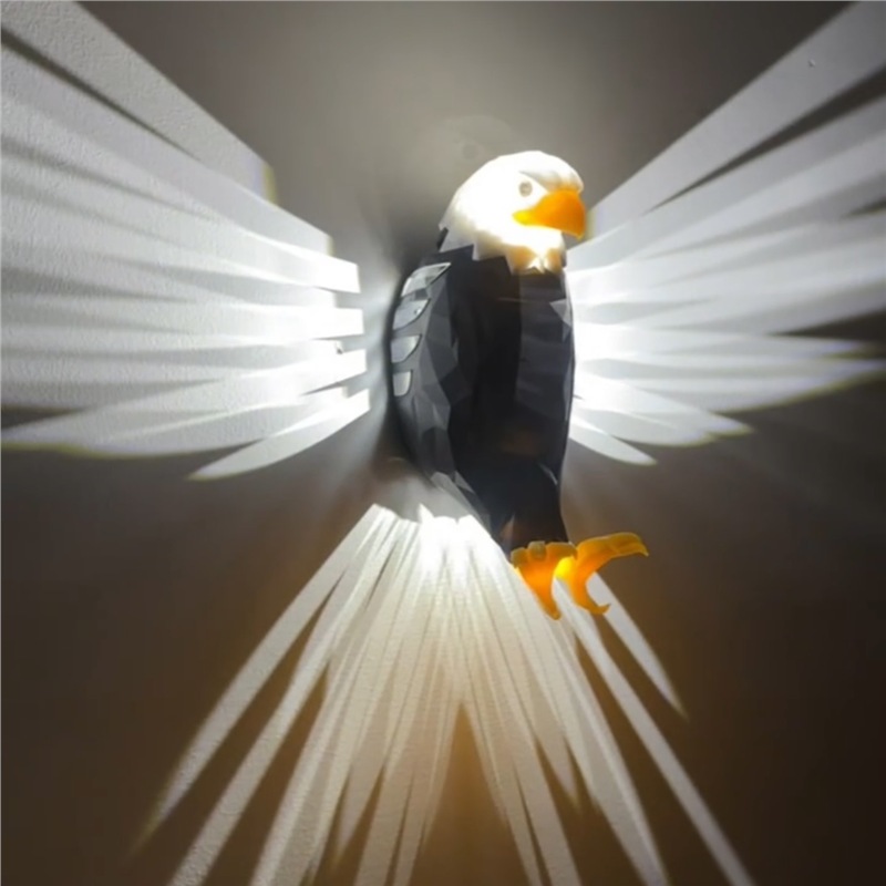 Wall Mounted Magnetic LED Eagle Light with Remote Control, USB Charging ...