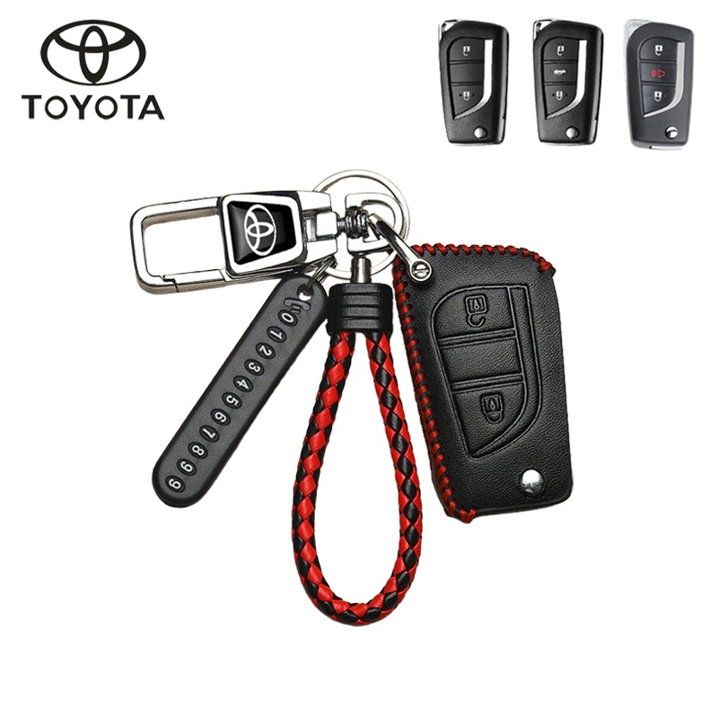 Toyota Genuine Leather Car Remote Key Case For Toyota Revo/Altis/innova ...