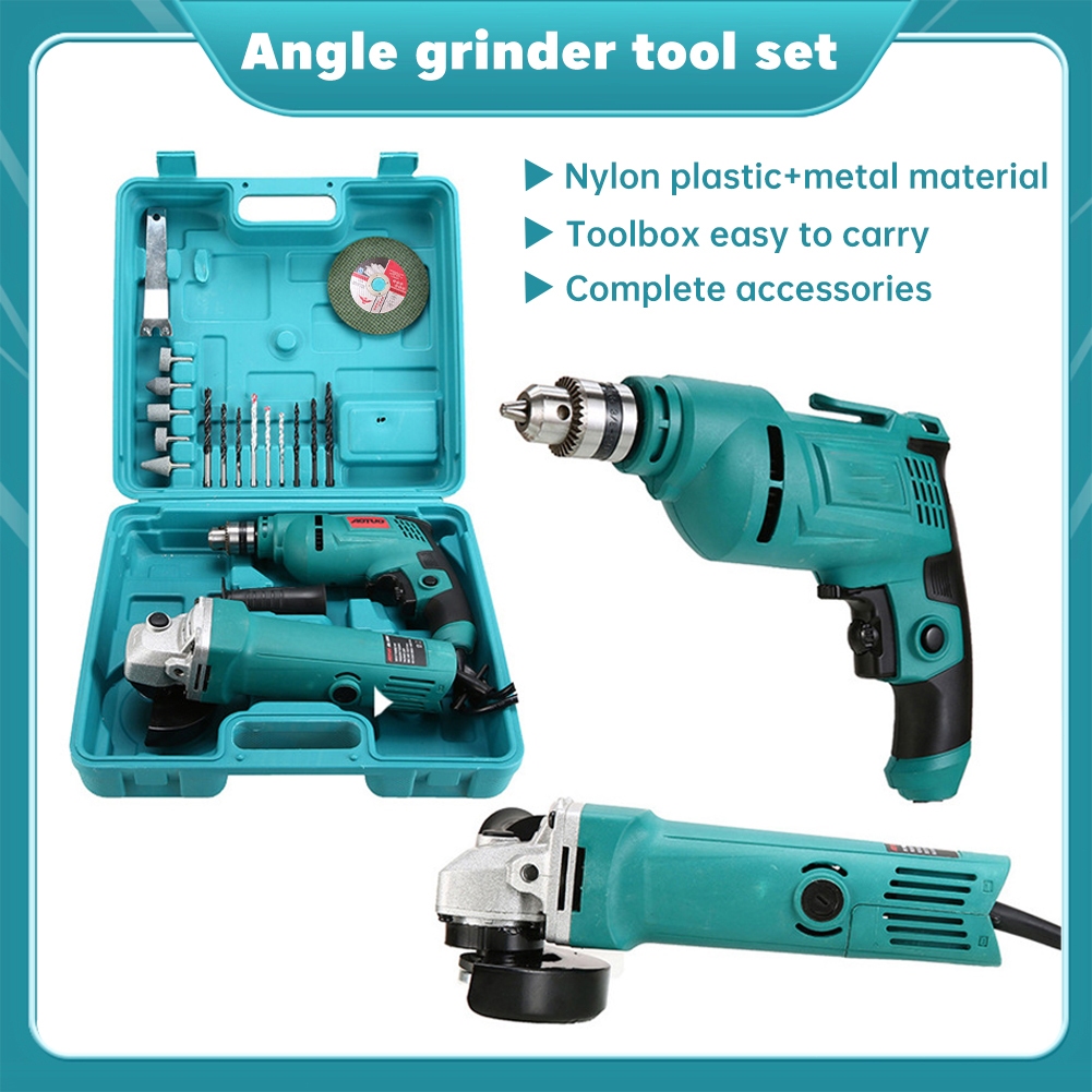 2 in 1 Angle Grinder and Drill Set 24pcs Set Power Tool 850W | Shopee ...