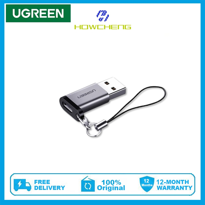 UGREEN Type C Female to USB A 3.0 Male Adapter Plug with Keychain Loop ...
