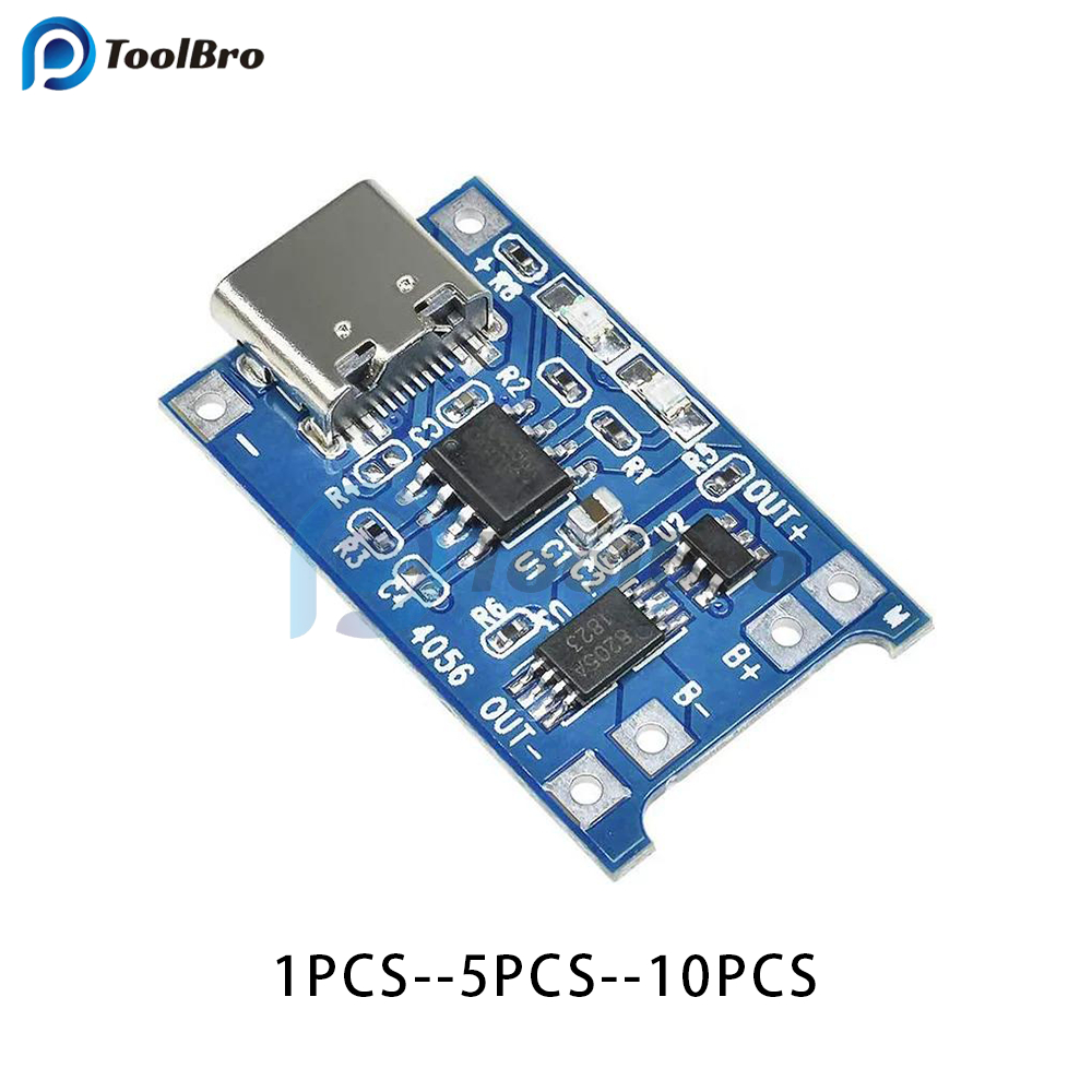 1PCS 5PCS 10PCS Type-c Micro USB 5V 1A 18650 TP4056 Lithium Battery ...