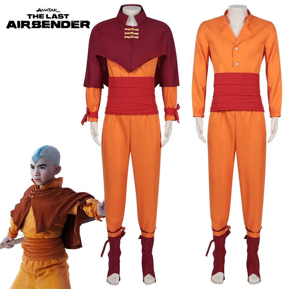 Adult Mens Avatar Aang Costume The Last Airbender Aang Cosplay Yellow ...