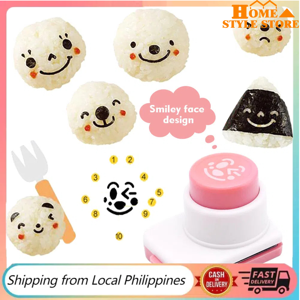 Onigiri Mold Cartoon Cute Smiling Face Embosse Non Stick Musubi Maker ...