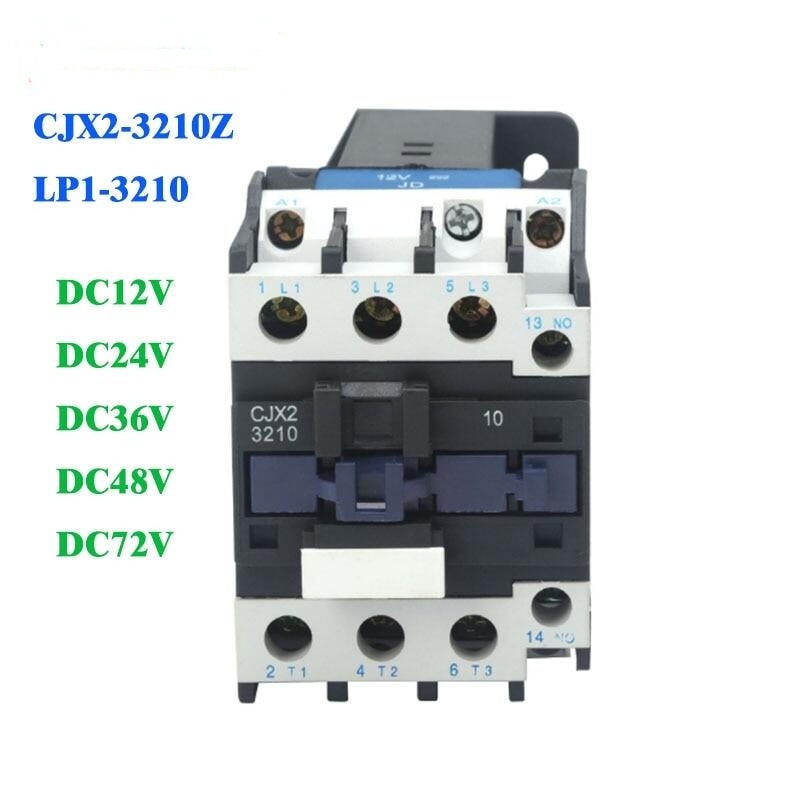 DC contactor CJX2-3210Z DC Magnetic Contactor 32A LP1-3210 contactors DC12V 24V 48V 110V CJX2-Z ...