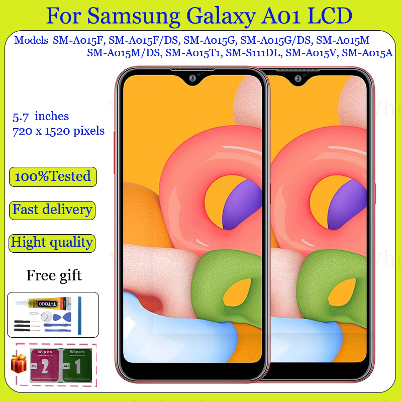 Samsung LCD For Samsung A01 A015 LCD Touch Screen Display Frame Assembly for Replacement ...