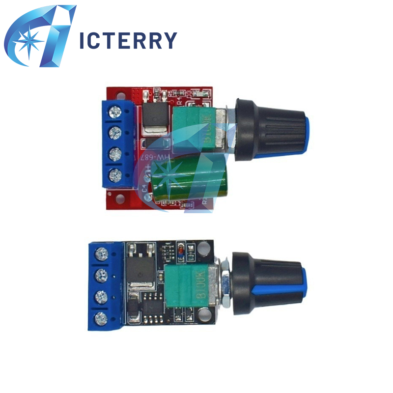 Mini 5A 10A 90W PWM 12V DC Motor Speed Controller Module DC-DC 4.5V-35V Adjustable Regulator ...
