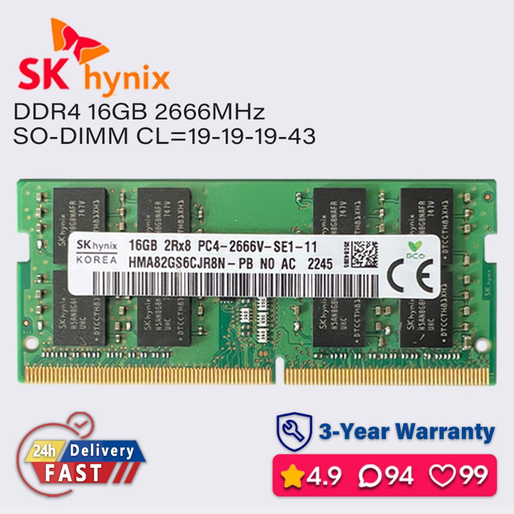 sk hynix 16gb 8gb 4gb 2666mhz ddr4 ram laptop sodimm memory pc4 1.2v ...