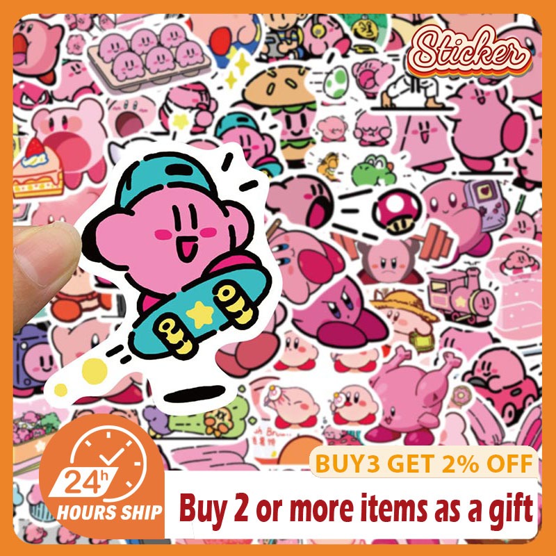 65PCS Funny Cartoon Kirby Sticker Cute Animated Graffiti DIY Phone ...