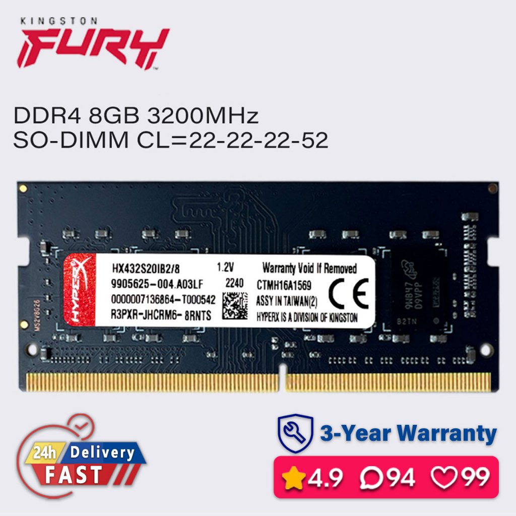 kingston fury 16gb 8gb 3200mhz ddr4 hyperx ram laptop sodimm memory IMPACT | Shopee Philippines