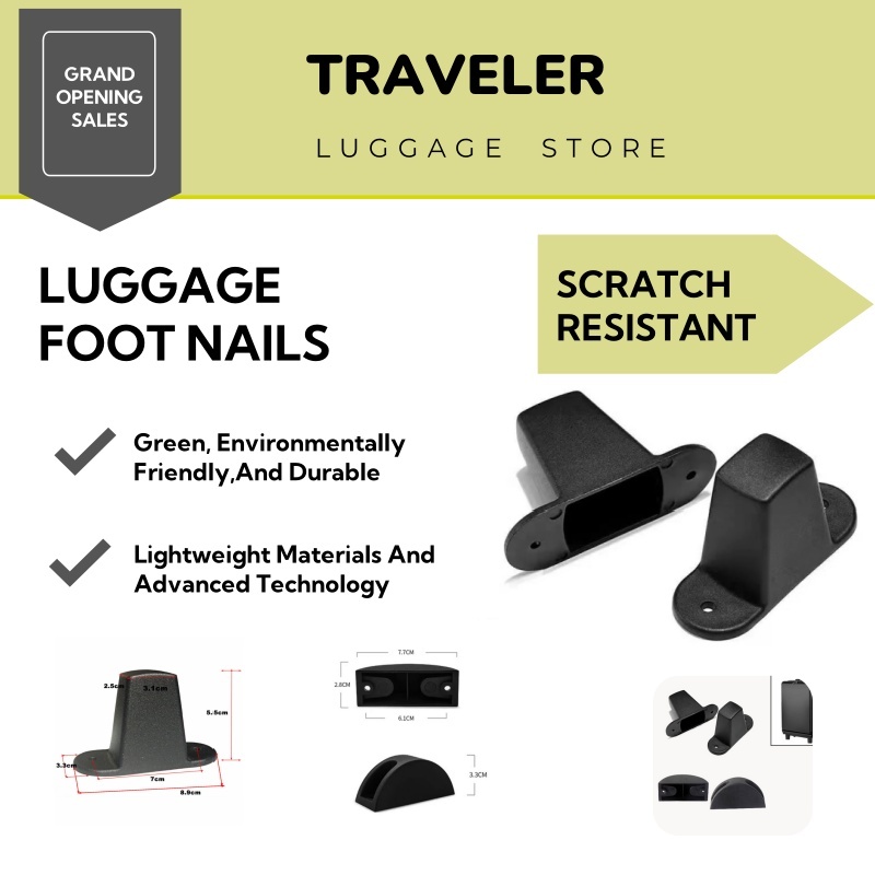 Luggage Bottom Studs Suitcase Foot Black Suitcase Stand Feet Luggage ...