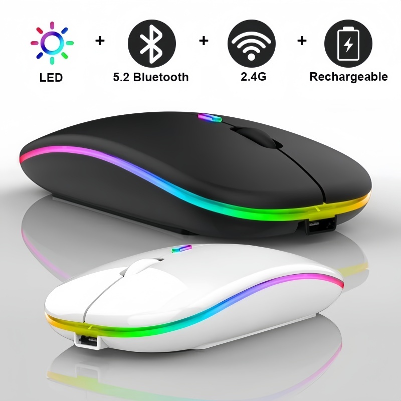 Wireless Mouse for Laptop Bluetooth Rechargeable Silent Ultra Thin ...