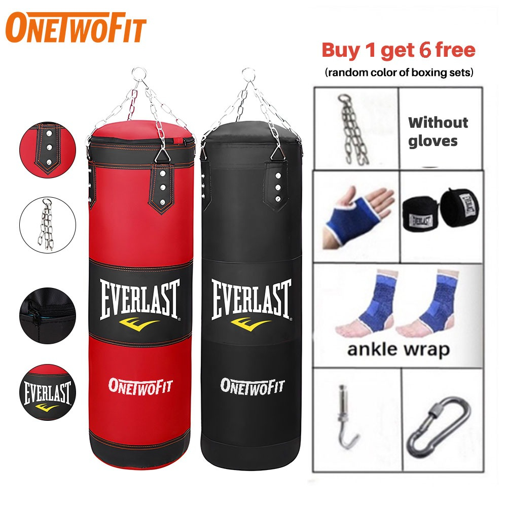 OneTwoFit Boxing Sandbag Punching Bag 120cm Hollow Heavy duty Training ...