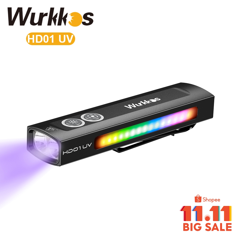 Wurkkos HD01 UV 1200LM RGB + 365nm uv light,Dual side switch ...