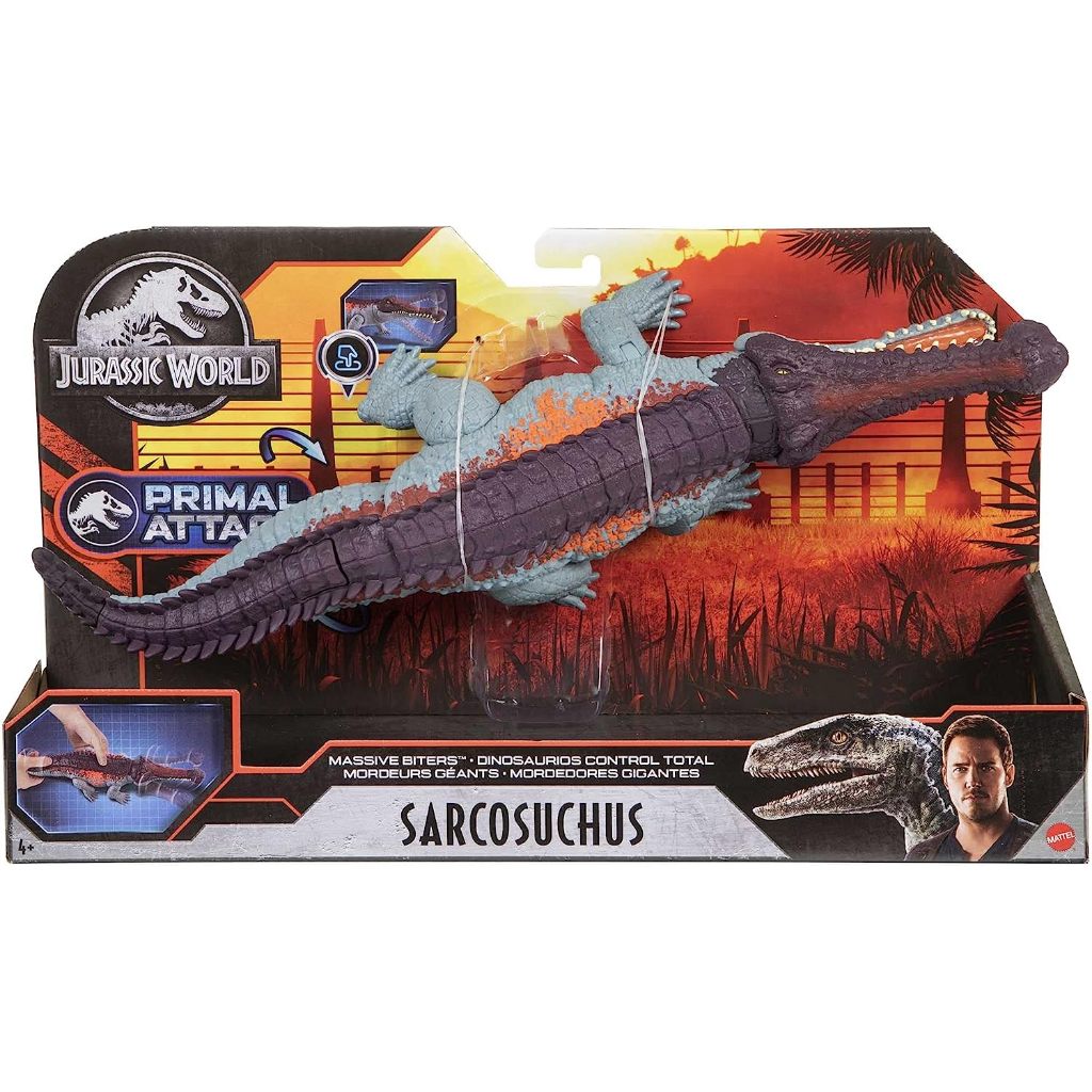 Jurassic World Toys Massive Biters Sarcosuchus Larger-Species Dinosaur ...