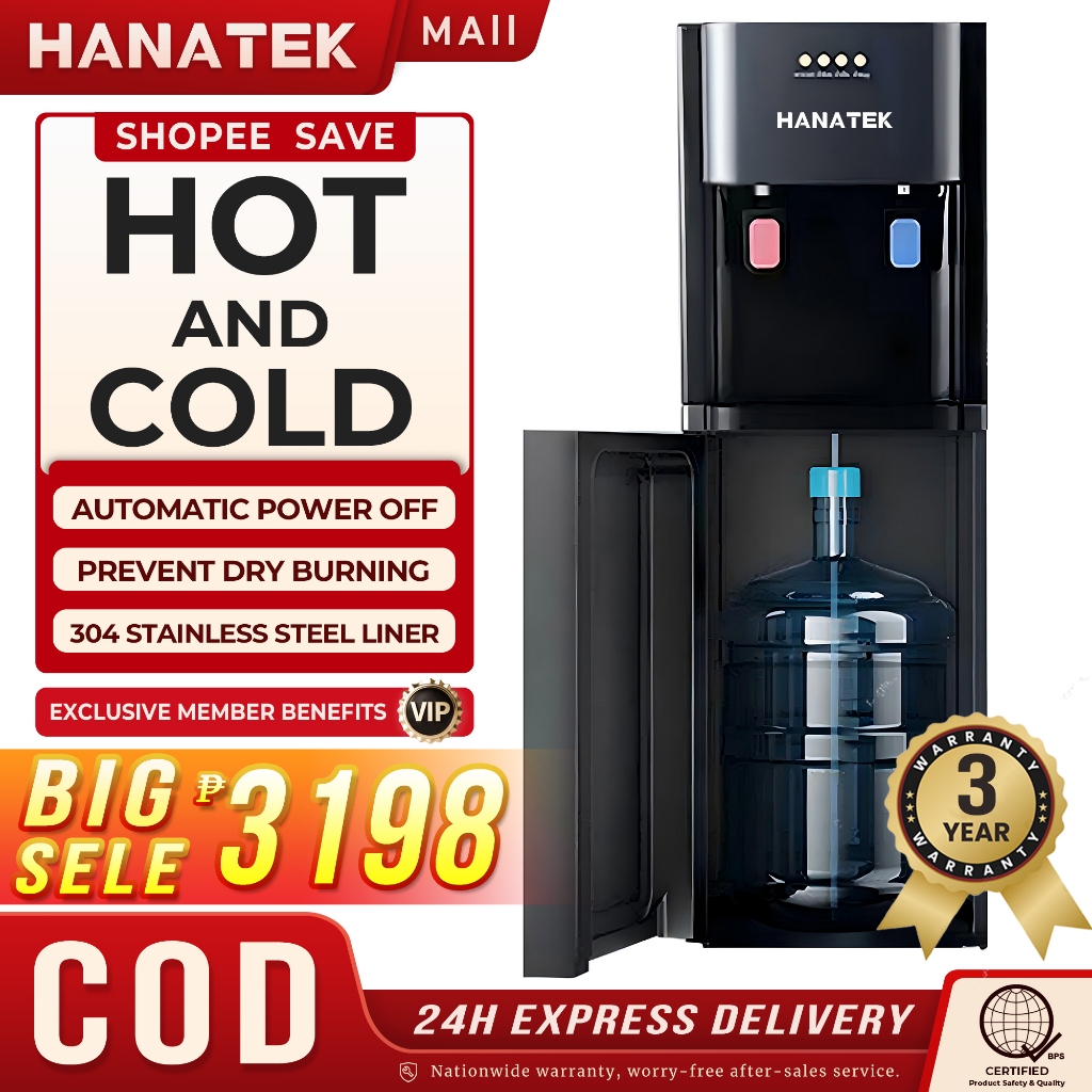 HANATEK Water Dispenser Hot and Cold Bottom Load Freestanding Automatic ...