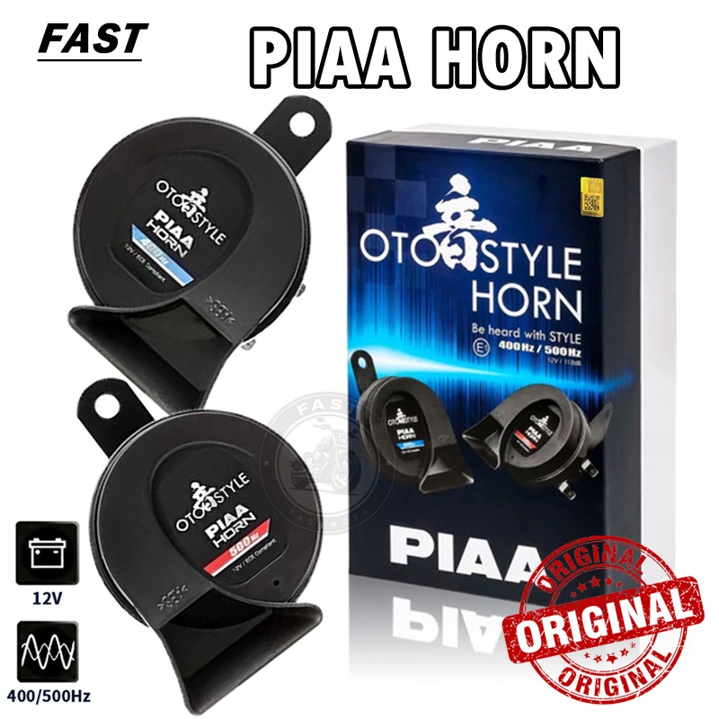 FAST 2PCS PIAA Horn OTO Style Horn 12V Compact Horn for Motorcycle Car Universal 400Hz/500Hz ...