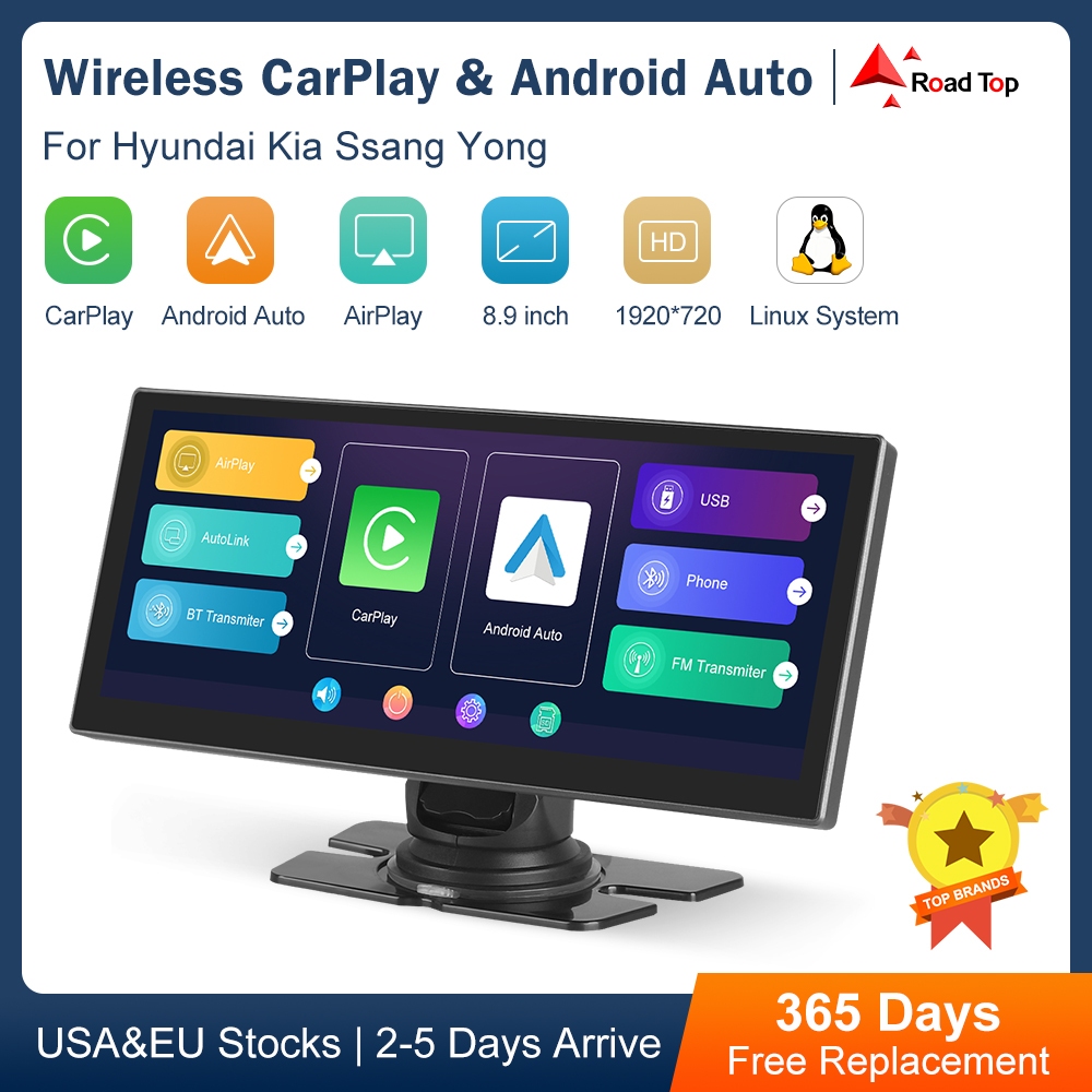 8.9 inch Universal Wireless Carplay Display Touch Screen For Hyundai ...