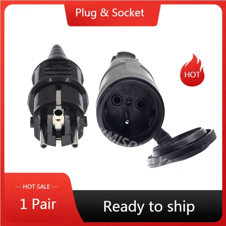 France Waterproof Female Socket 16A Electrical Male Schuko Plug 250V AC ...