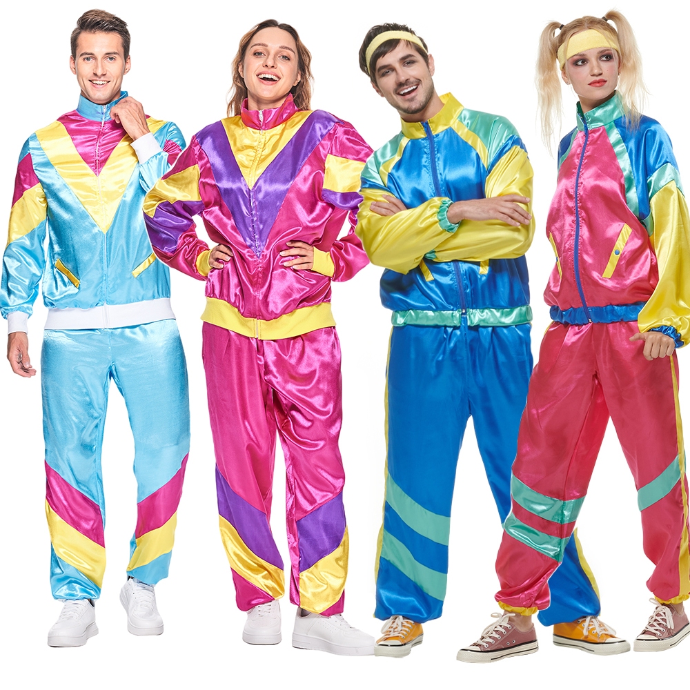 COD Women 90s 80s Retro Shell Suit Adult Fashion Hippie Party Halloween ...