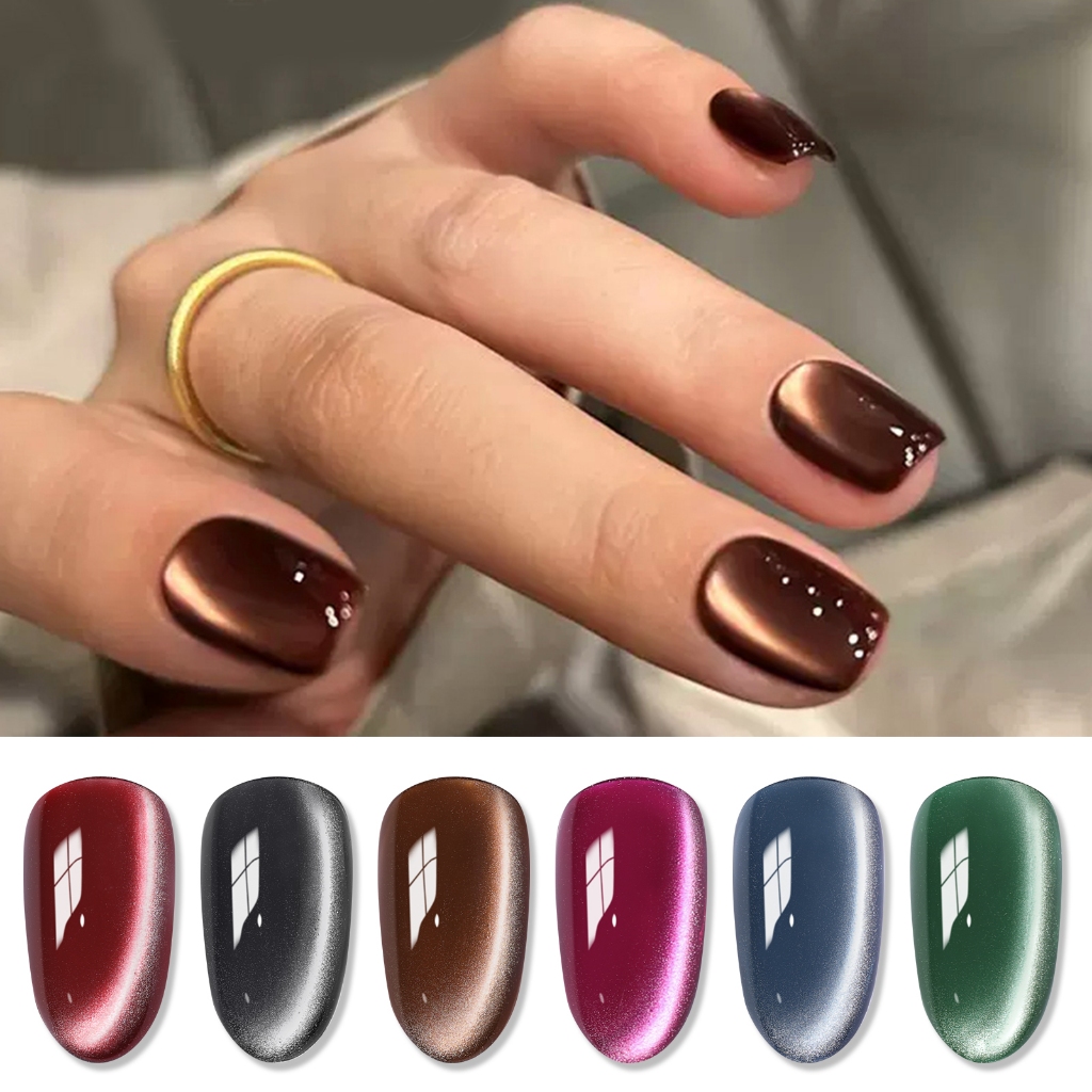 BORN PRETTY Amber Crystal Cat Magnetic Gel Polish Set Soak Off UV Nail ...