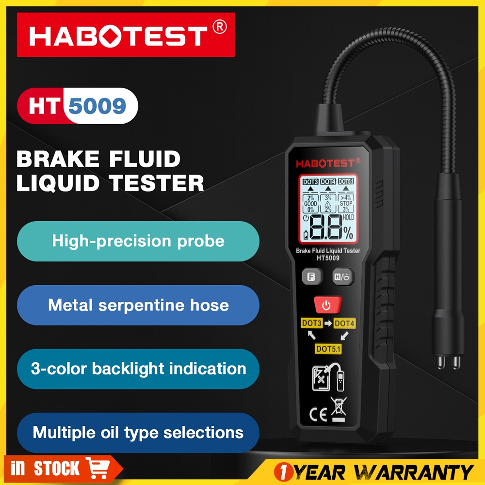 HABOTEST HT5009 Brake Fluid Liquid Tester Moisture Detection Multiple ...