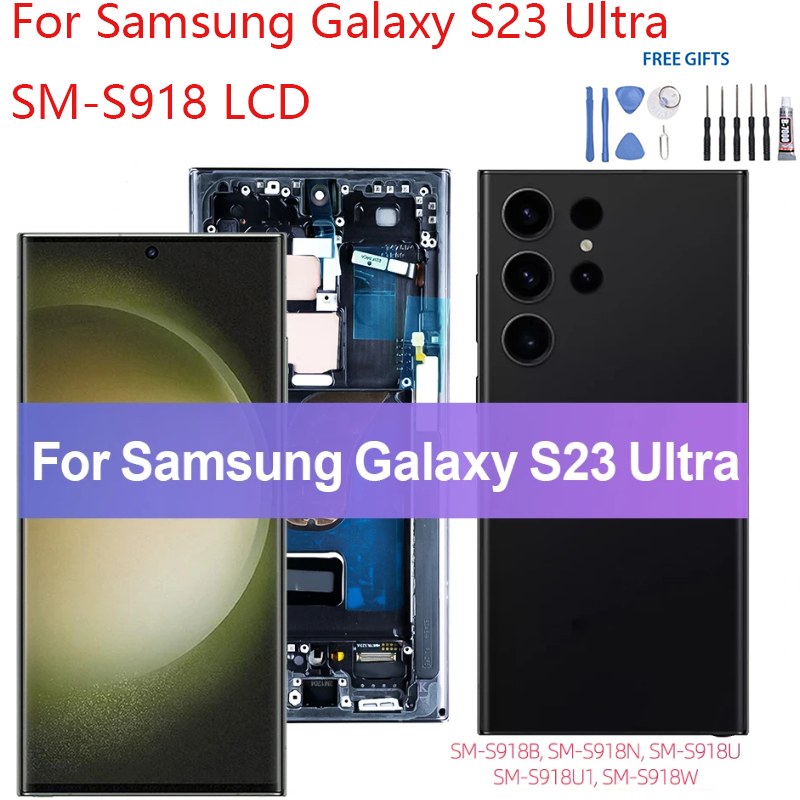 TFT/OLED/Original 100% Tested Super LCD For Samsung Galaxy S23 Ultra SM ...