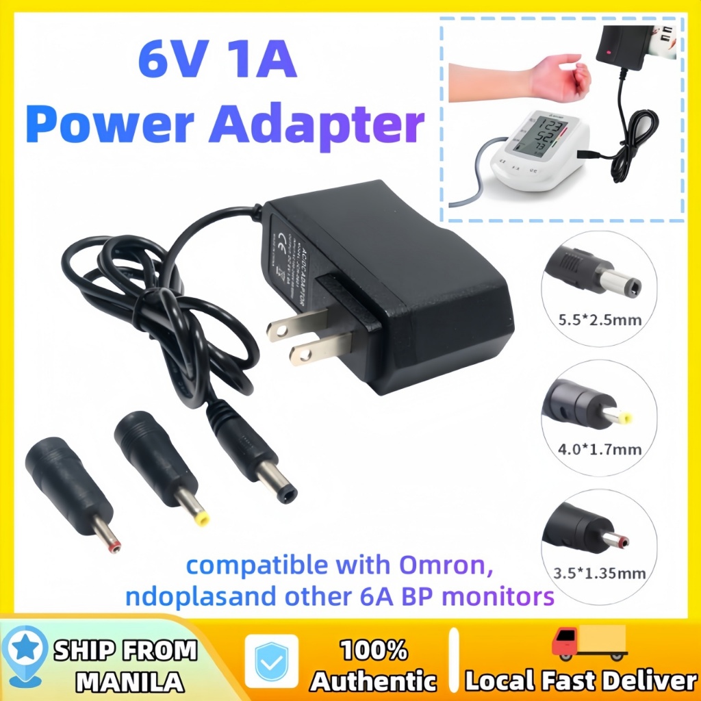 6V 1A AC/DC Power Supply Adapter/For Omron Blood Pressure BP Monitor Digital Monitor/1m AC100 ...
