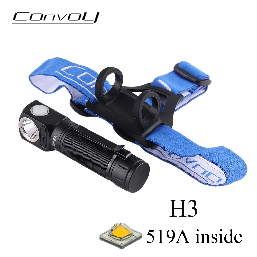 Convoy H3 Flashlight+Headlight Nichia 519A R9080 Led Linterna High ...