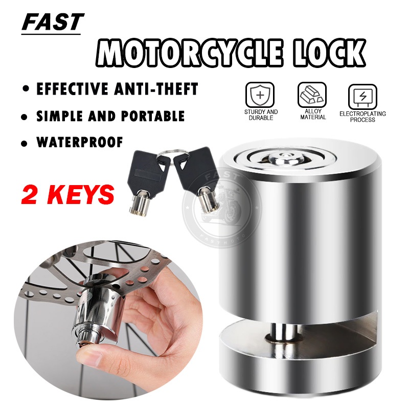 FAST Motorcycle Disc Brake Lock Motorcycle Padlock Heavy Duty Anti ...