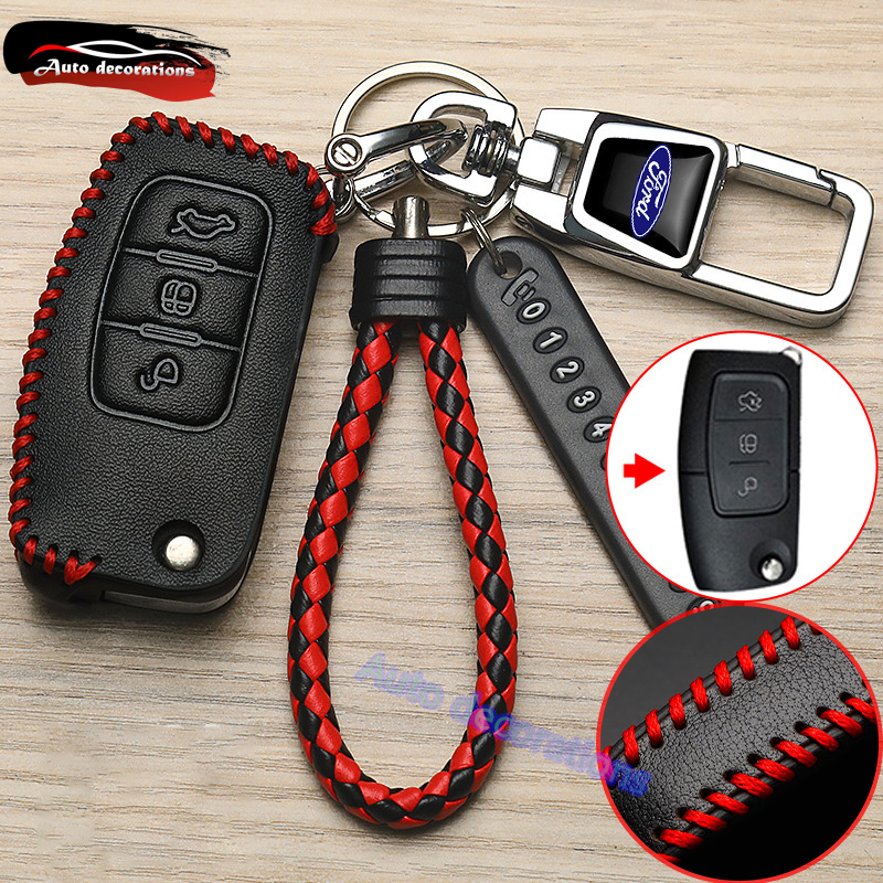 Ford car key case for Ford fiesta focus ecosport car key covers cow ...